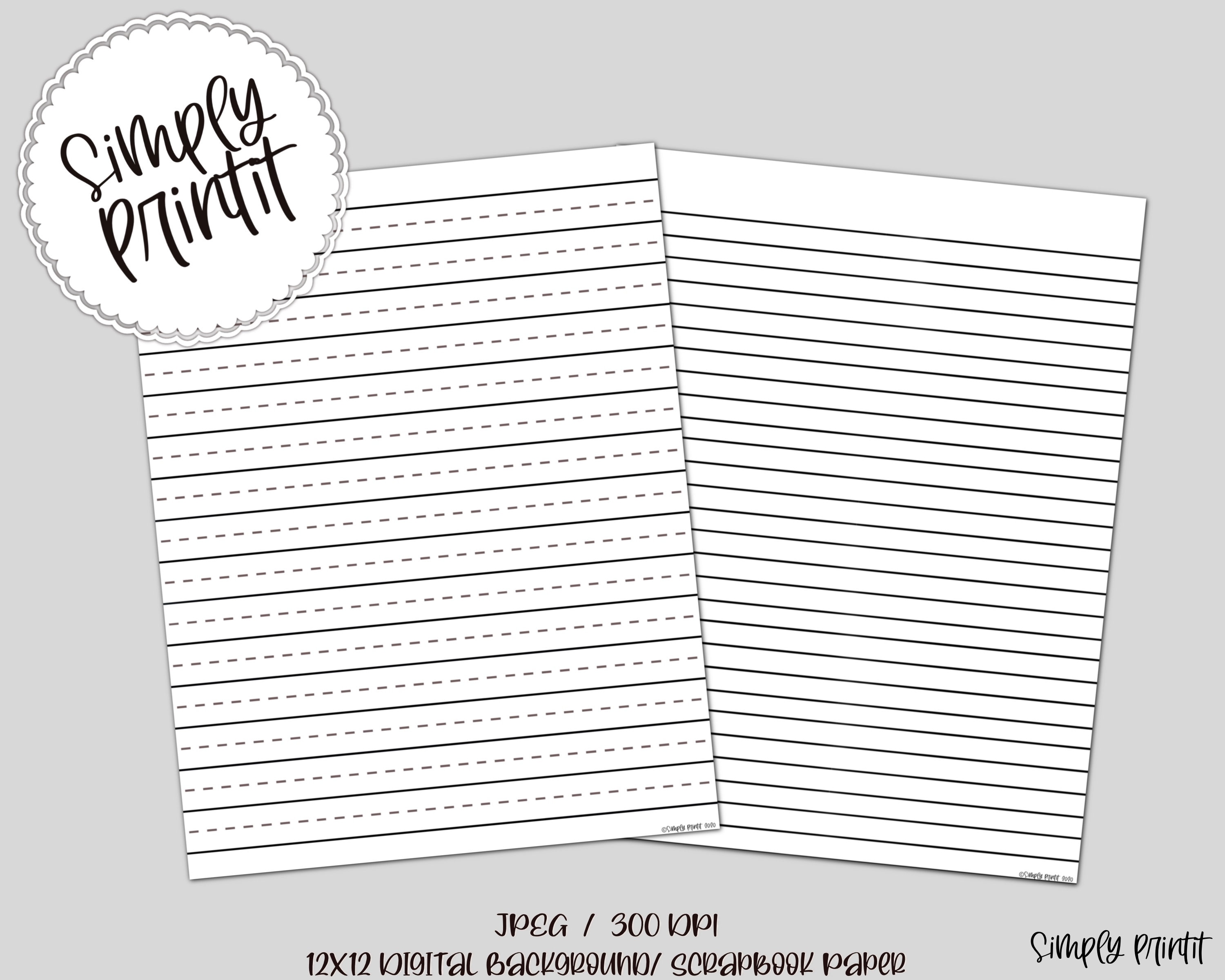 Printable Lined Paper, Lined Paper Bundle, Stationery Paper, Printable ...
