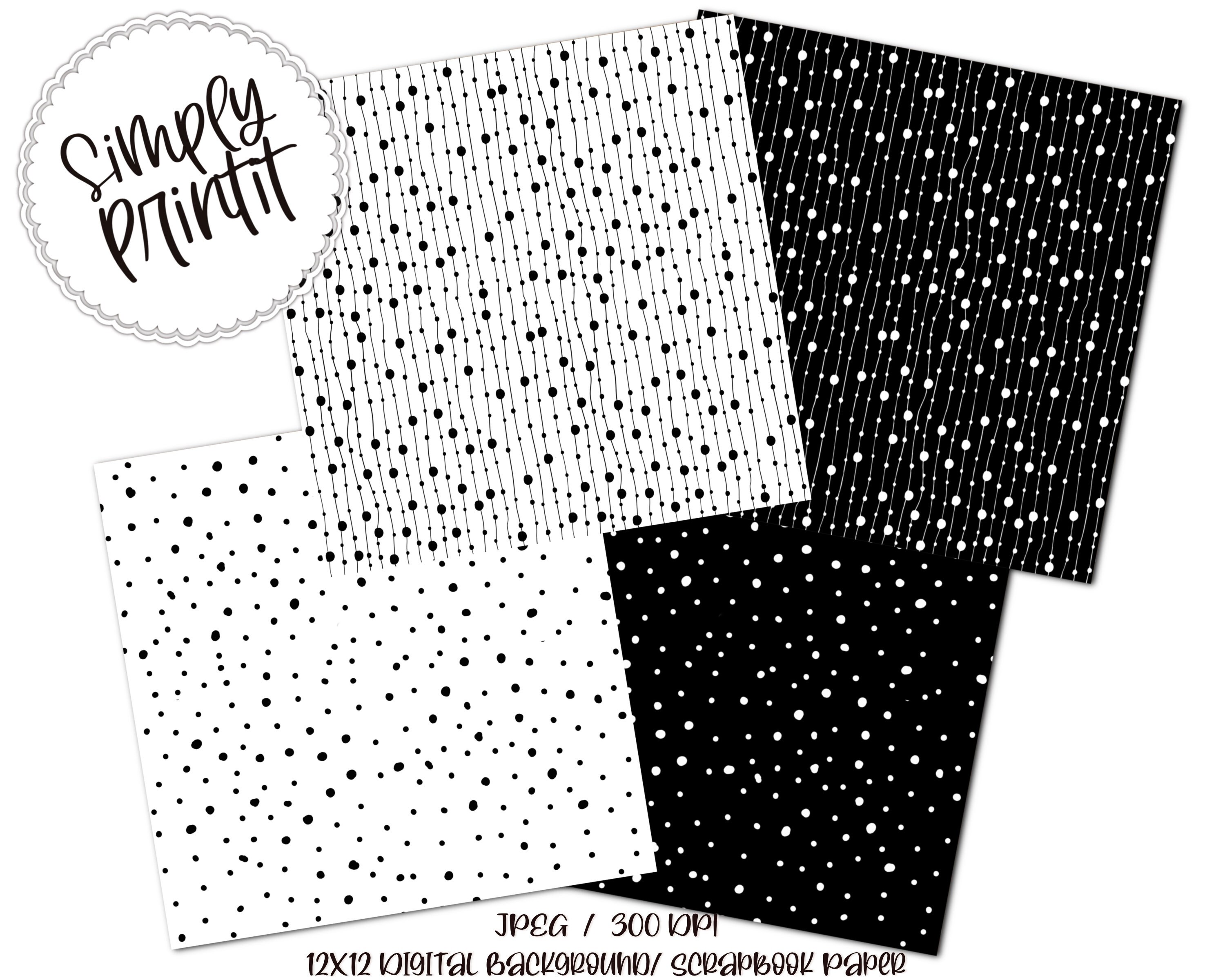 Digital Paper PRINTABLE Black and White Digital Background - Etsy