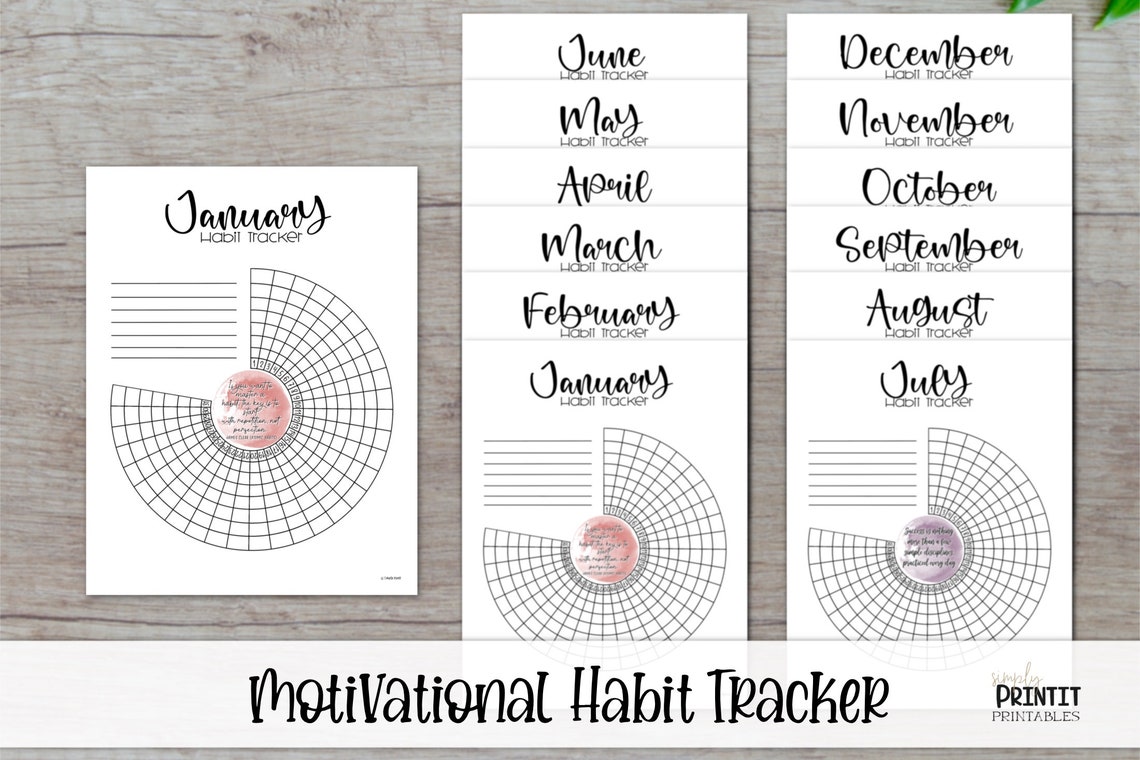 Habit Tracker Printable, Printable Planner, Habit Tracker Journal ...