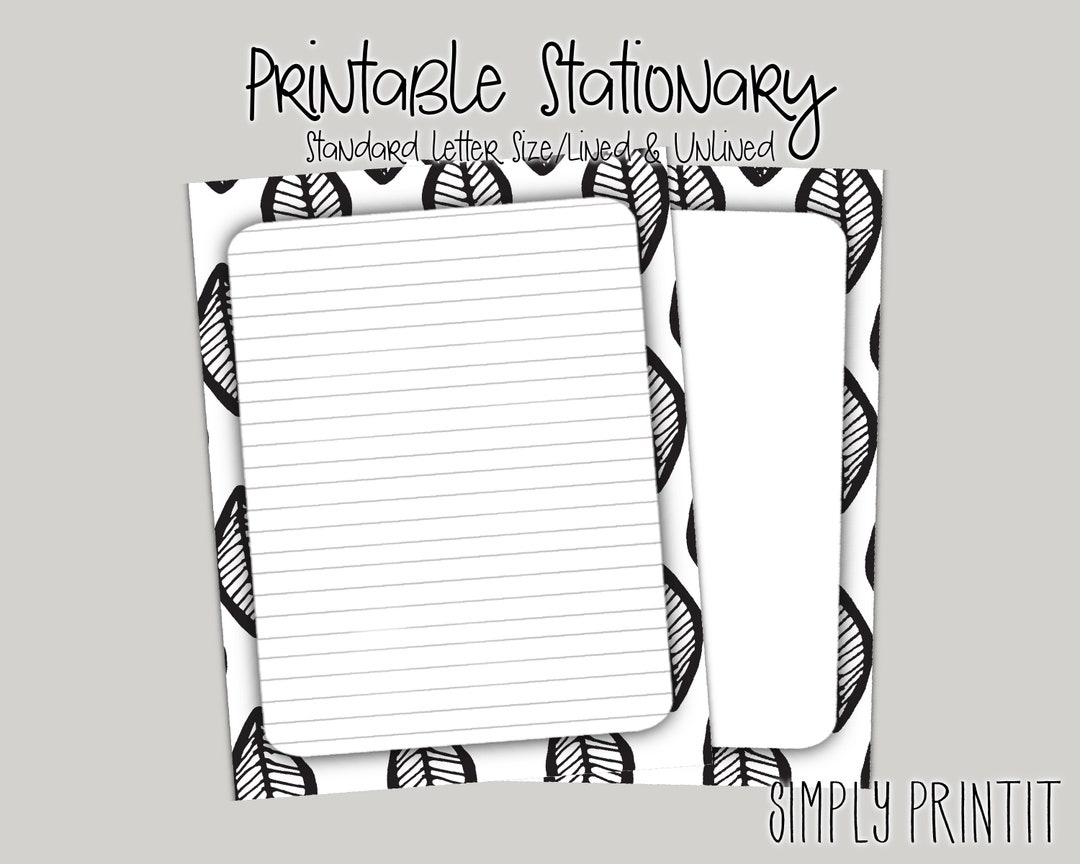 Stationery Paper, Leaf Printable Stationary, A4 Stationary, Digital ...