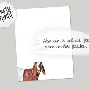 Printable Stationery, Digital Stationary, Goat Writing Paper, Farm ...