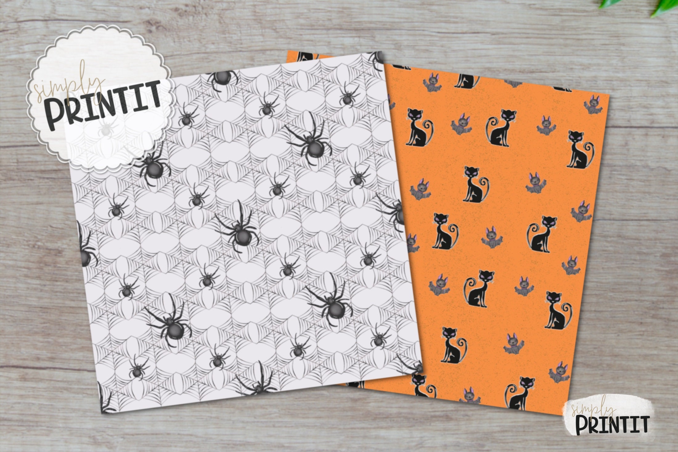 Digital Paper, PRINTABLE Halloween Paper Pack, Halloween Seamless ...