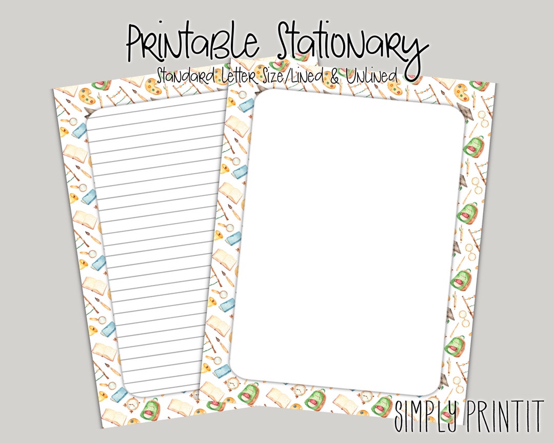 Stationary Paper, Printable Stationary Set, A4 Stationary Paper ...