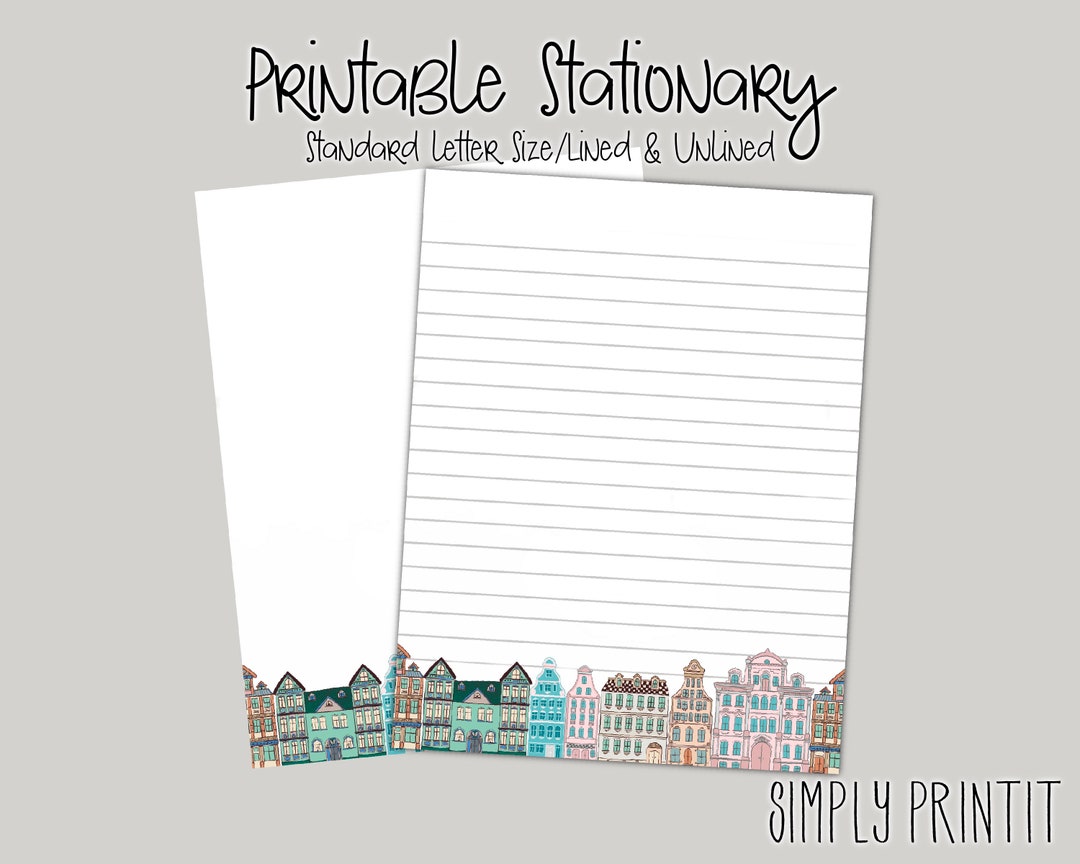 Stationary Paper, Printable Stationary, A4, Stationary Paper, Digital ...