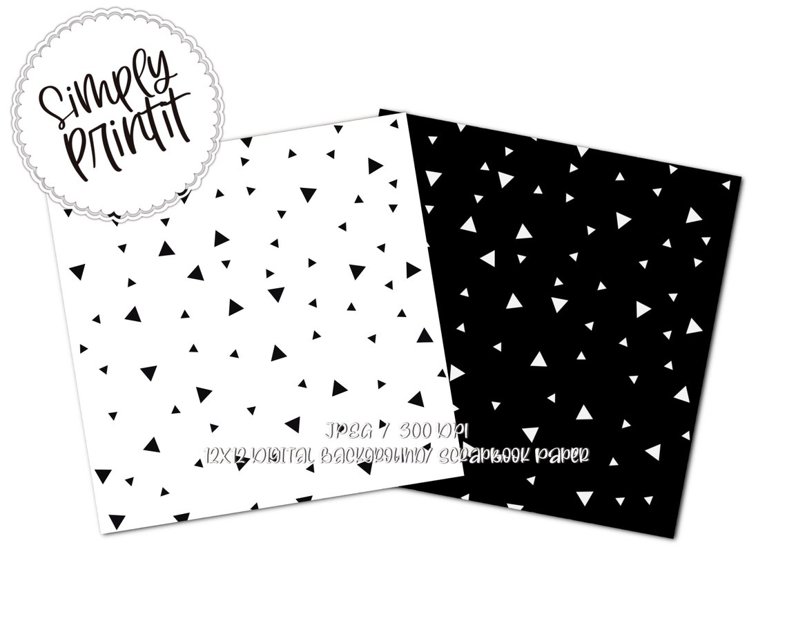 Digital Paper PRINTABLE Black and White Digital Background - Etsy