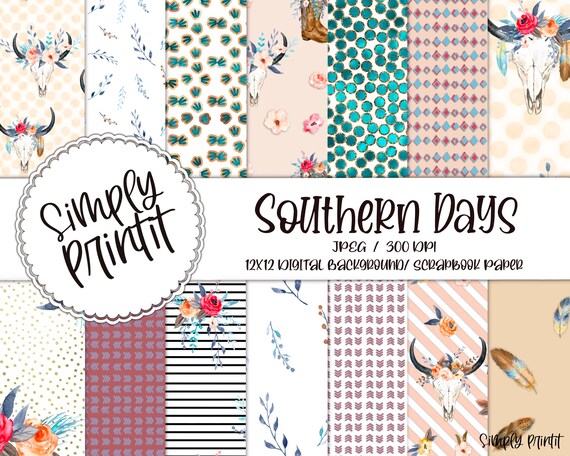 Digital Paper PRINTABLE Scrapbook Paper Seamless Background - Etsy