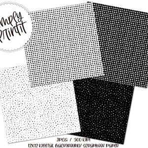 Digital Paper, PRINTABLE Black and White Digital Background, Black and ...