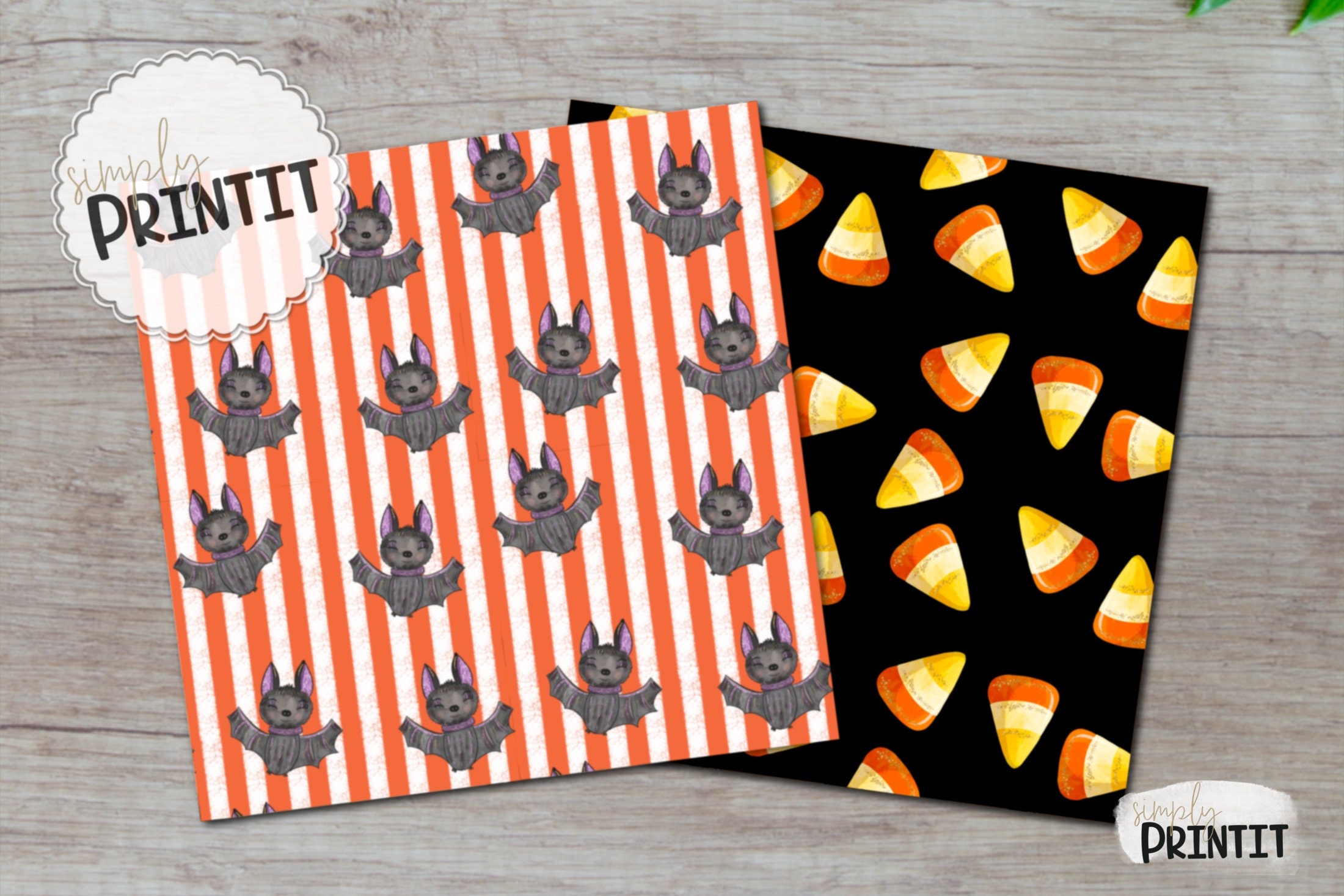 Digital Paper, PRINTABLE Halloween Paper Pack, Halloween Seamless ...