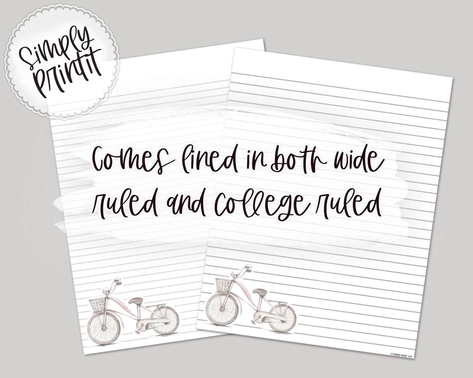 Stationery Paper, Bicycle Stationary Set, Printable Writing Paper With ...