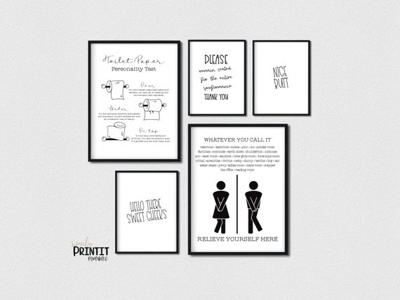 Funny Bathroom Signs Restroom Sign Funny Bathroom Art Wall - Etsy
