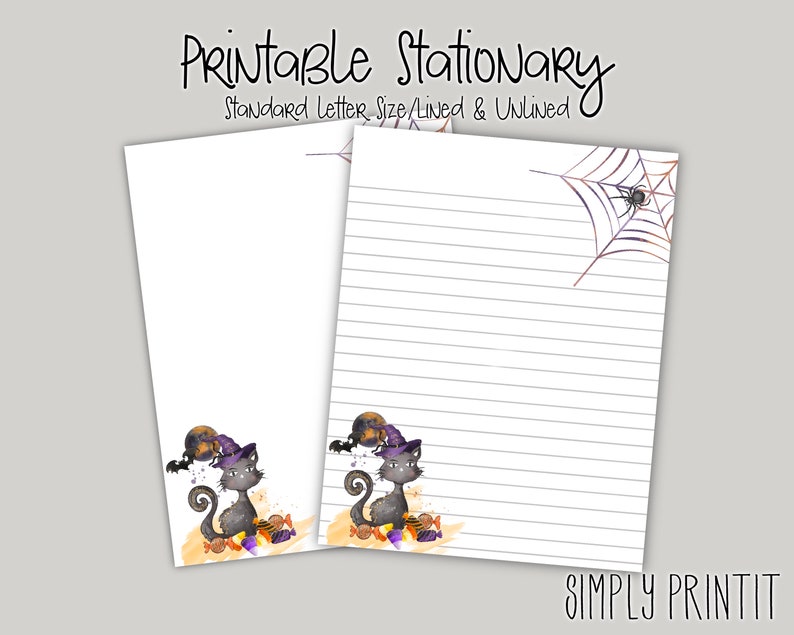 Stationary Paper, Halloween Stationary, Printable Stationary Paper, A4 ...