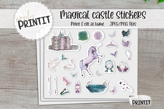 Printable Magical Castle Sticker Bundle Mystical Vinyl | Etsy