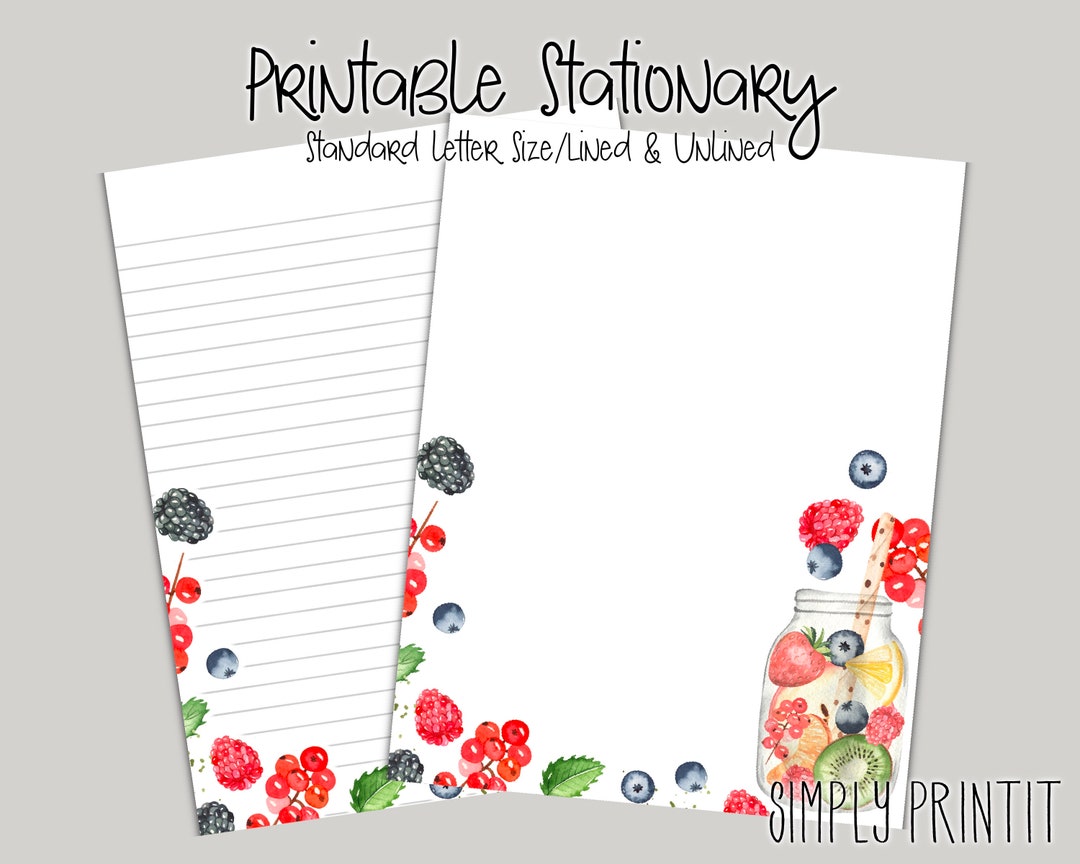 Stationery Paper, Printable Stationary Set, A4 Stationary Paper ...