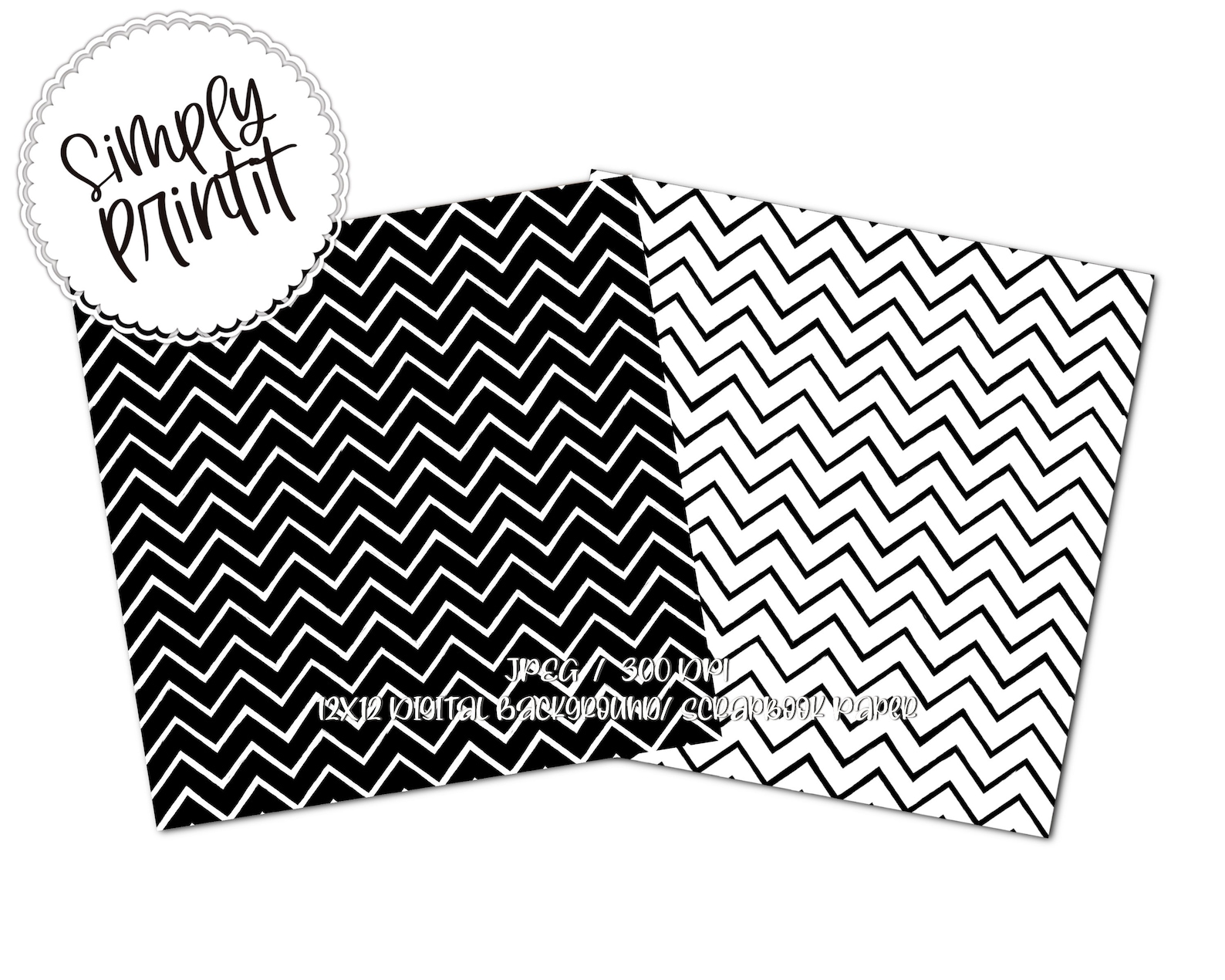 Digital Paper, PRINTABLE Black and White Digital Background, Black and ...