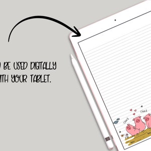 Printable Stationery, Digital Hog Stationary, Pig Writing Paper, Farm ...