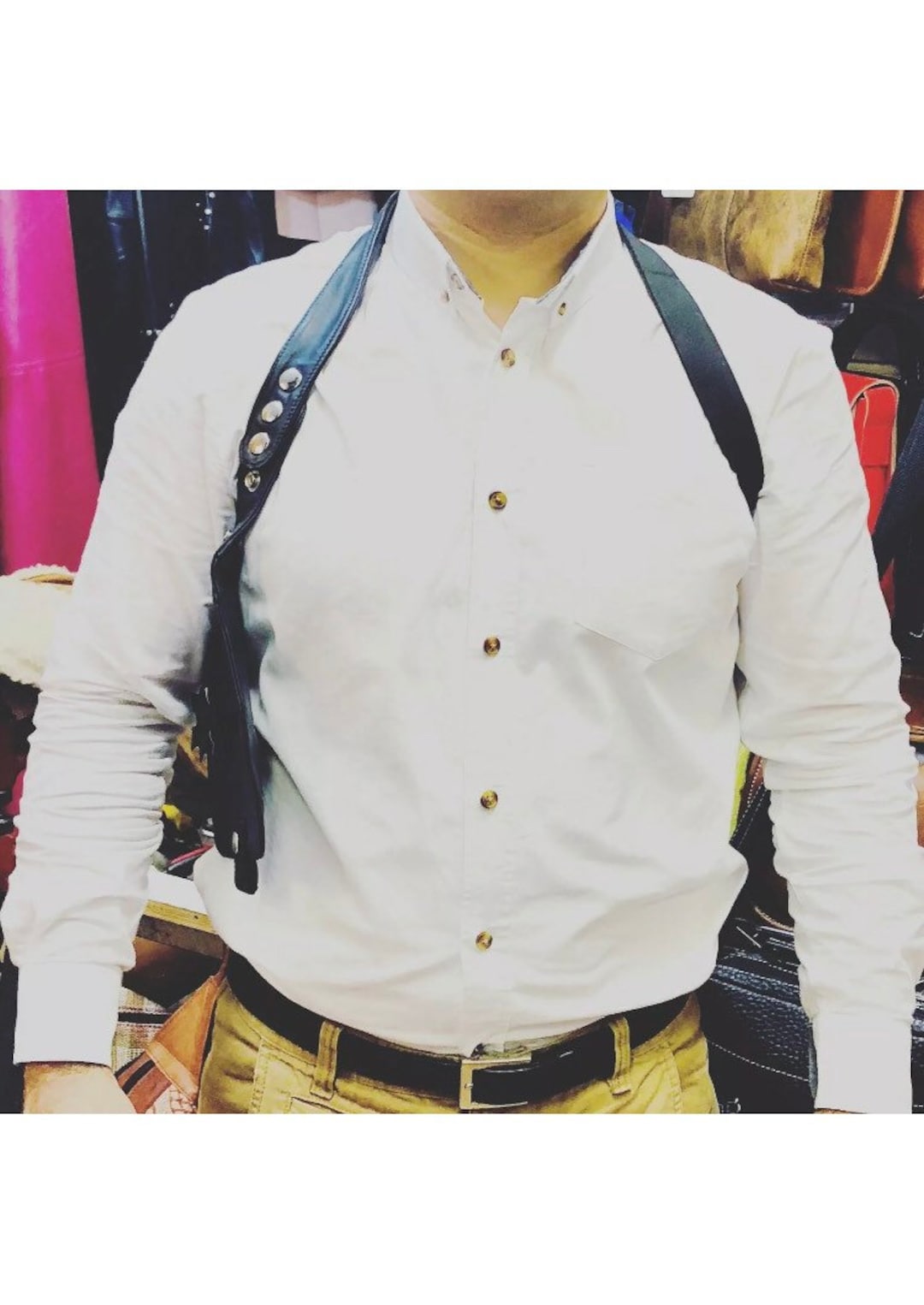 Genuine Leather Shoulder Holster Wallet Security Money Body Belt Anti ...