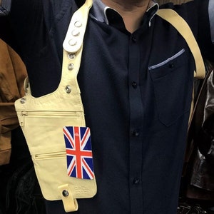 Genuine Leather Shoulder Holster Wallet Security Money Body Belt Anti ...