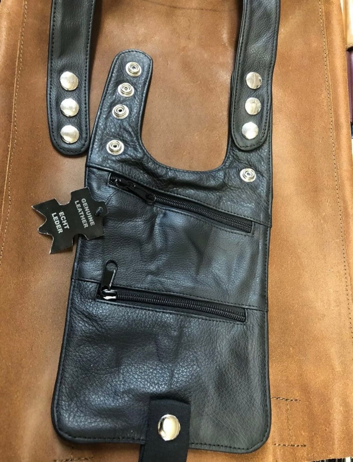 Genuine Leather Shoulder Holster Wallet Security Money Body Belt Anti ...