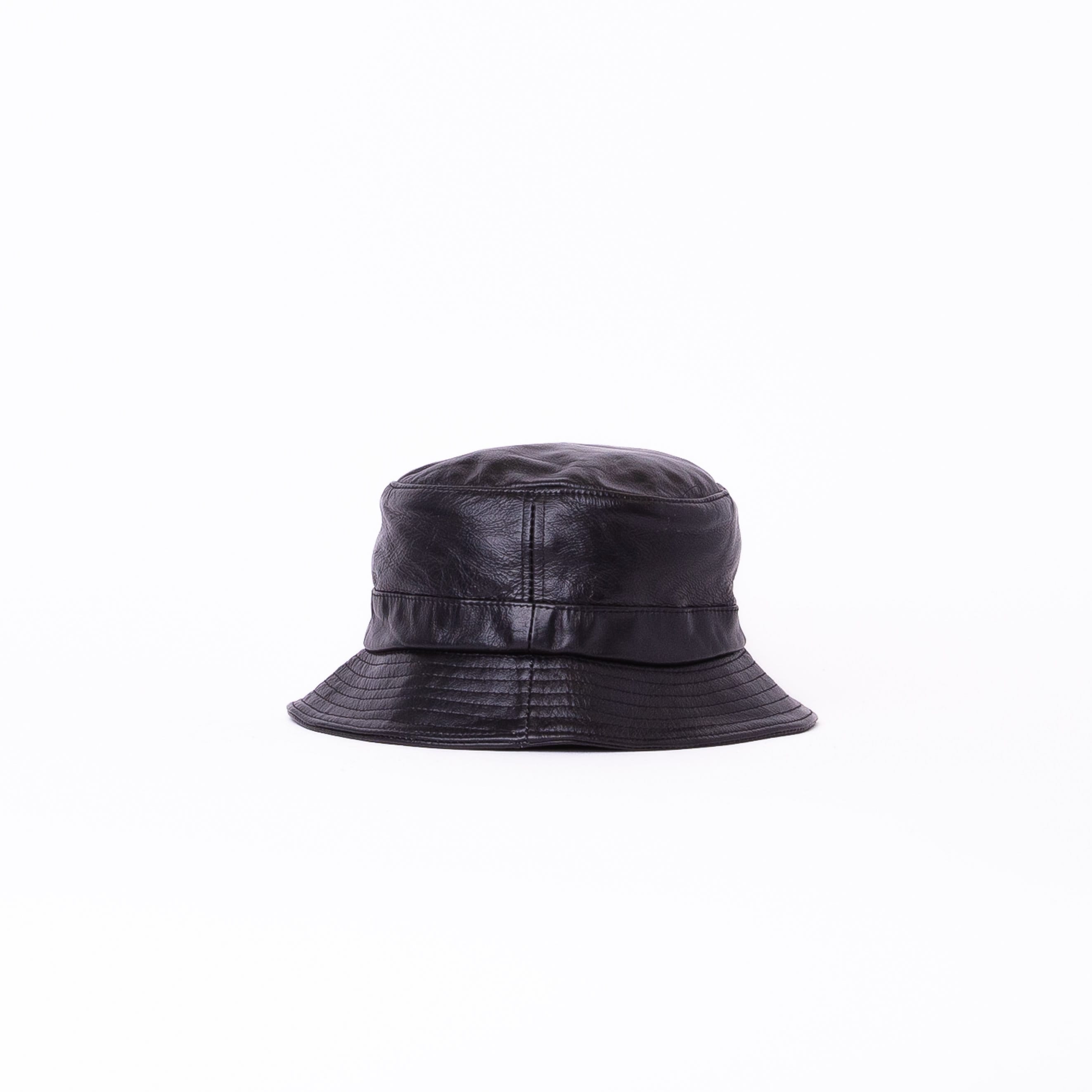 Bucket Leather Hat Bucket Hat Bucket Hat in Black Leather - Etsy