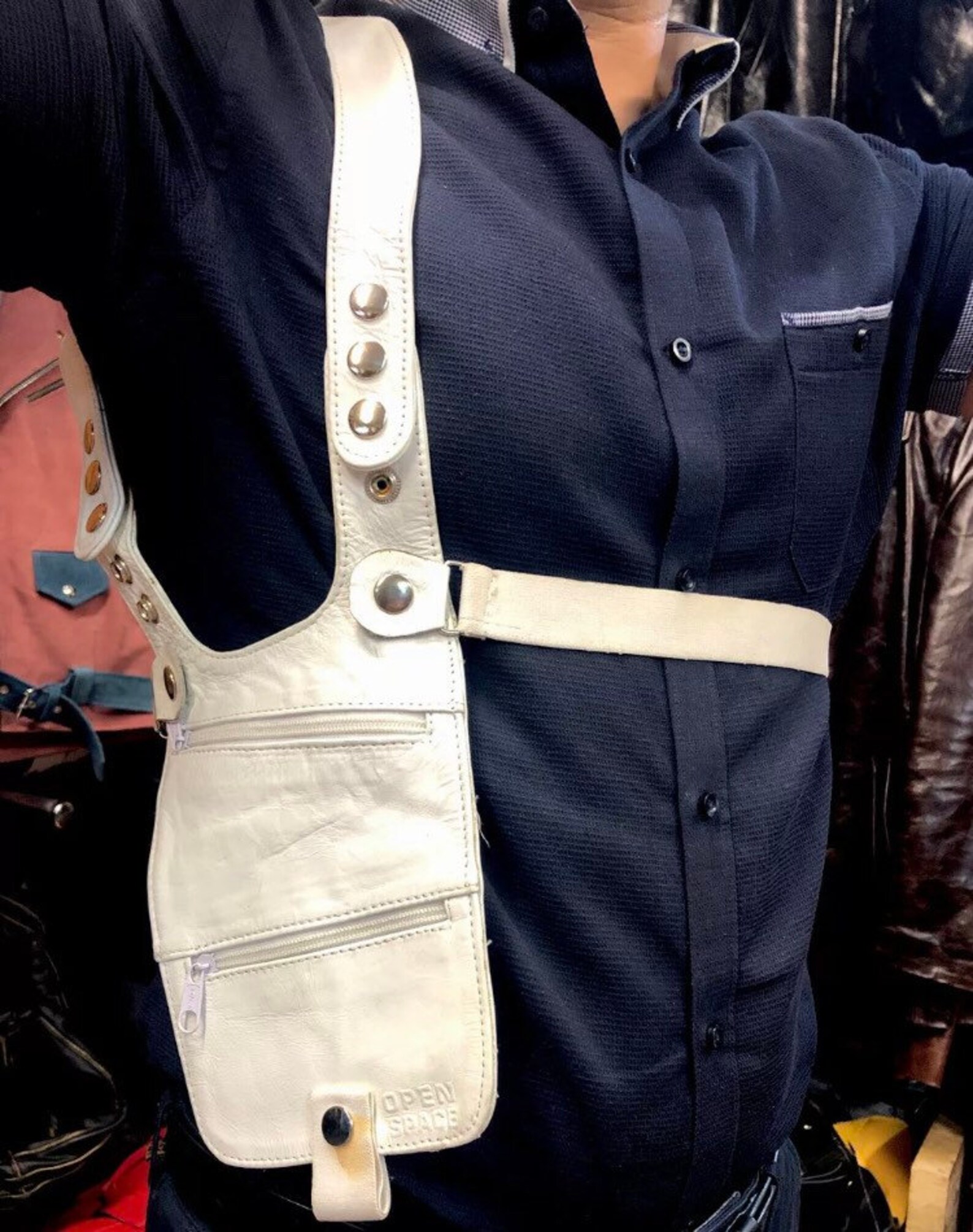 Genuine Leather Shoulder Holster Wallet Security Money Body Belt Anti ...