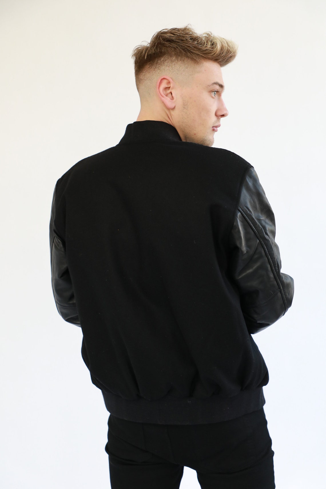 Classic Varsity / Baseball Jacket (wool & Real Leather) - Etsy