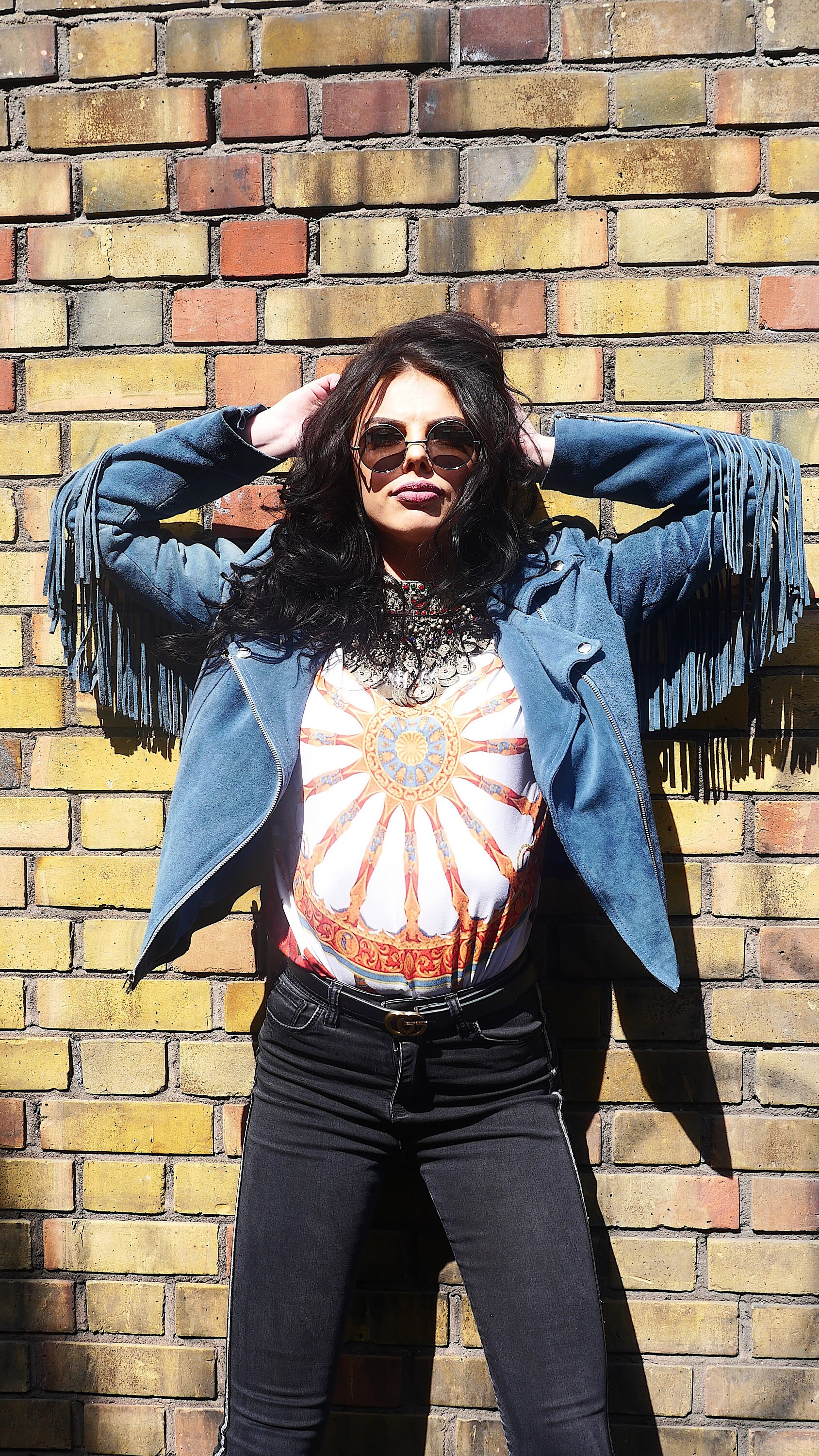 Blue Suede Fringe Biker Jacket - Etsy