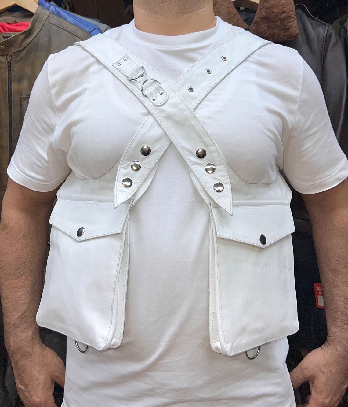 Genuine Leather Shoulder Holster Wallet Security Money Body Belt Anti ...