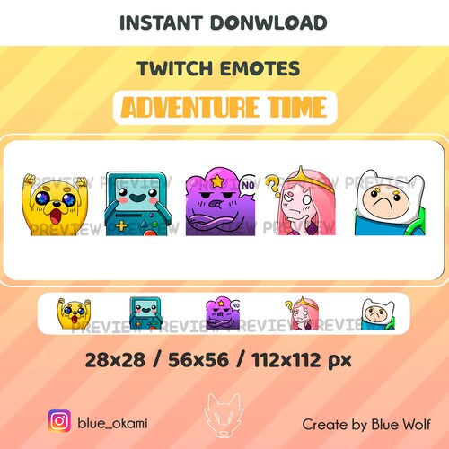 Adventure Time Emotes Pack Twitch / Jake the Dog Finn the | Etsy