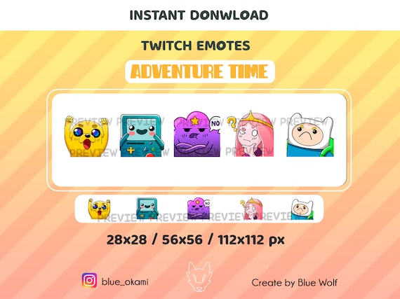 Adventure Time Emotes Pack Twitch / Jake the Dog Finn the | Etsy