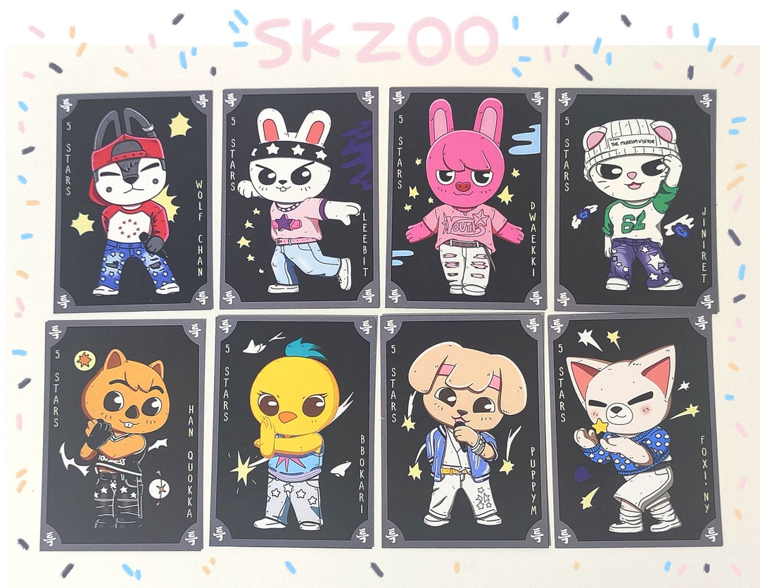 SKZOO Paper Card Pack / Stray Kids 5 Star Album Wolf Chan - Etsy