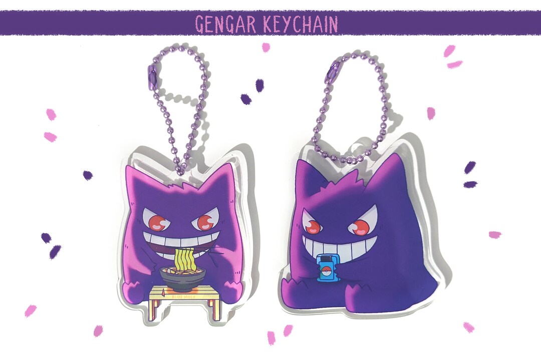 Pokemon Keychain Gengar Gameboy & Gengar Ramen // Pokemon - Etsy