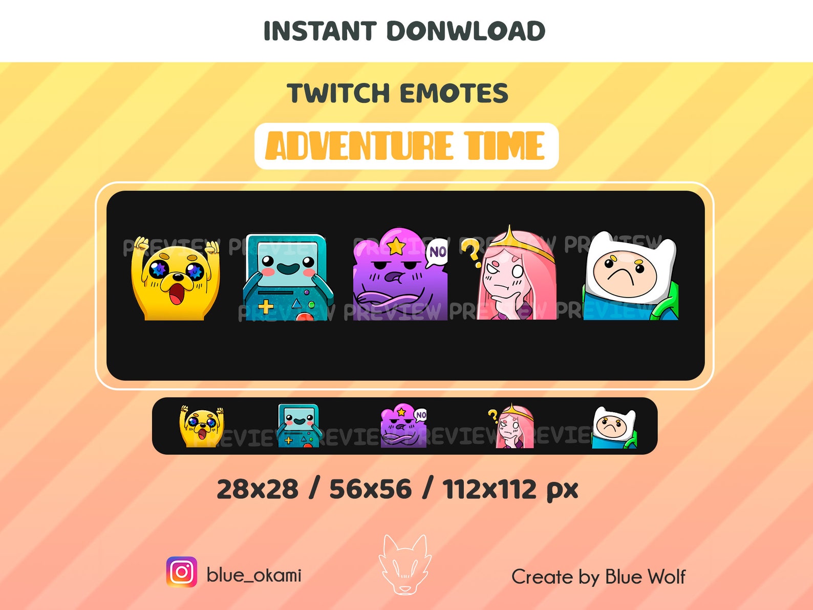 Adventure Time Emotes Pack Twitch / Jake the Dog Finn the | Etsy