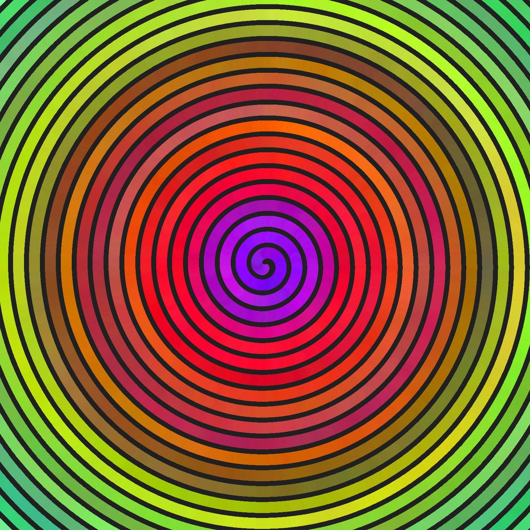 Colorful Spiral Poster (thick Line) - Computer Generated Art - Etsy
