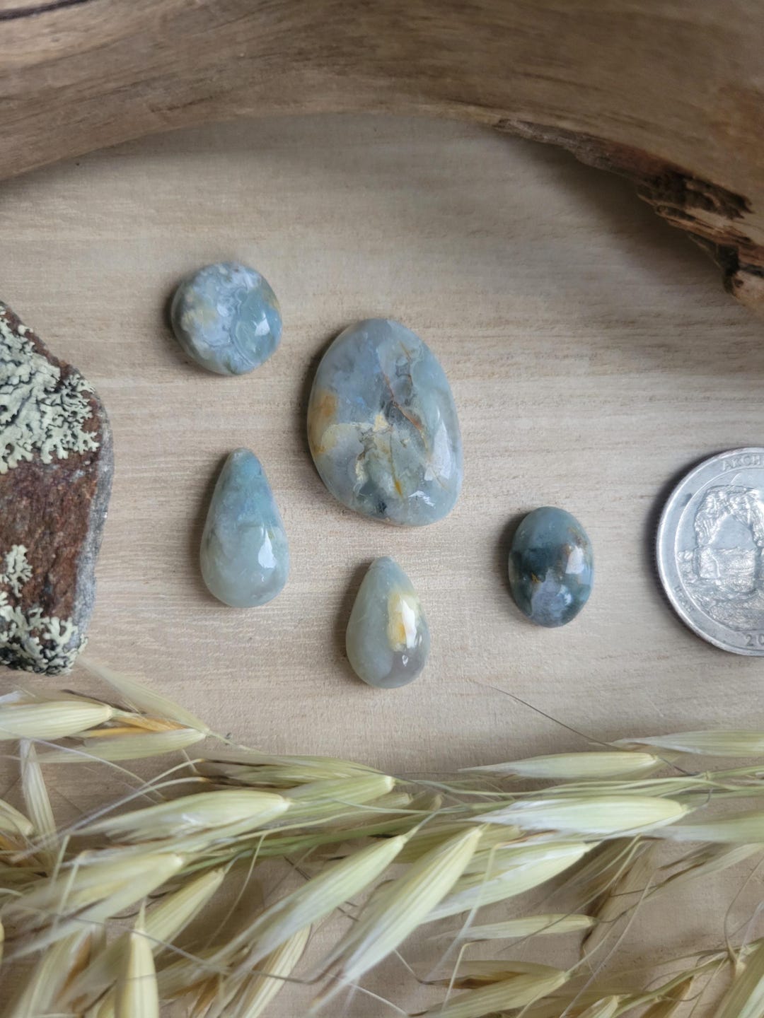 Washington Crystal Mountain Blue Jasper Agate Cabochon Lot - Etsy