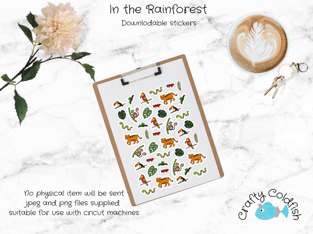 In the Rainforest Sticker Sheet, Downloadable, Printable Stickers - Etsy