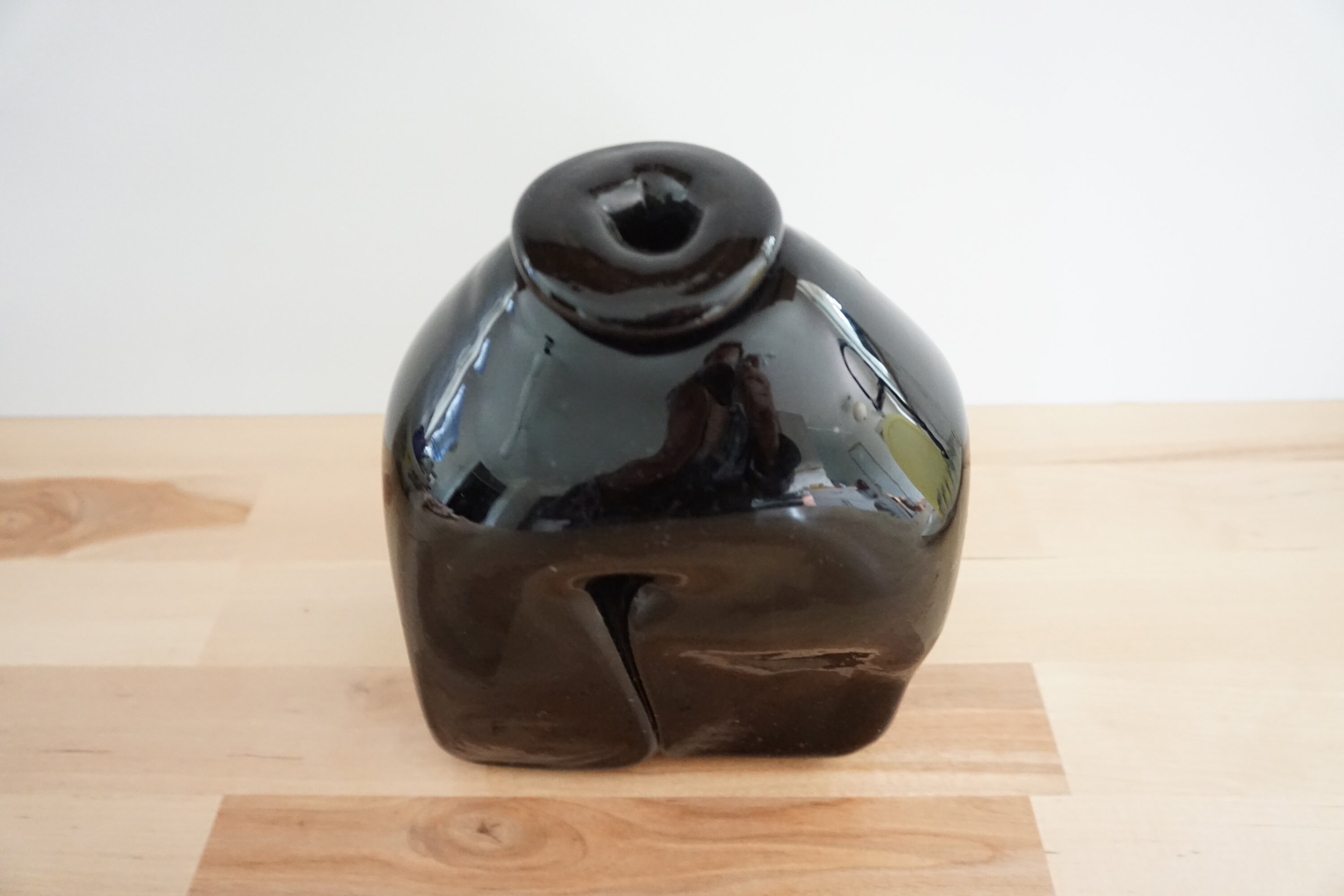 Hand Blown Black Art Glass Vase - Etsy
