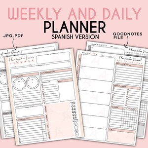Daily and Weekly Planner - Planificador Diario Y Semanal - Plantilla ...