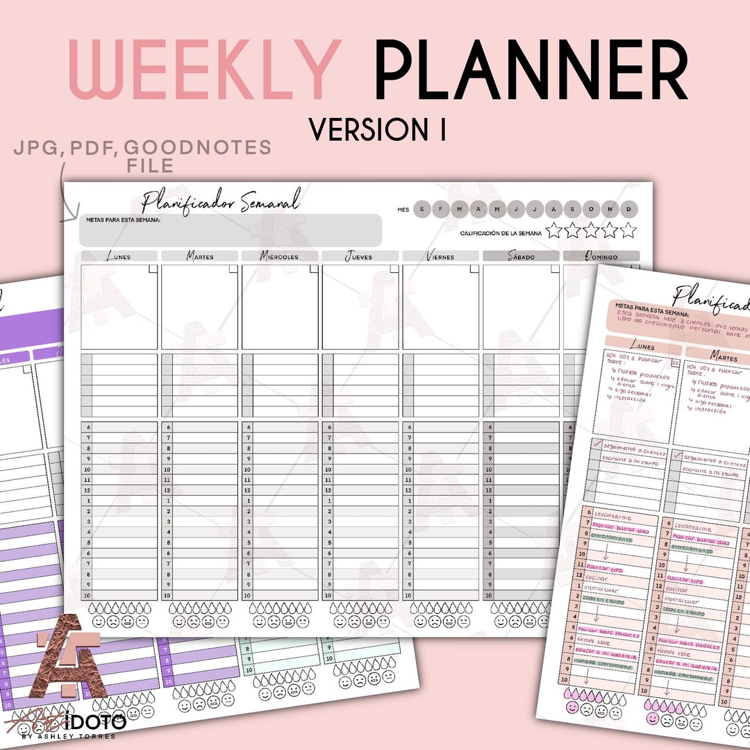 Weekly Planner - Planificador Semanal - MLM - Red De Mercadeo ...