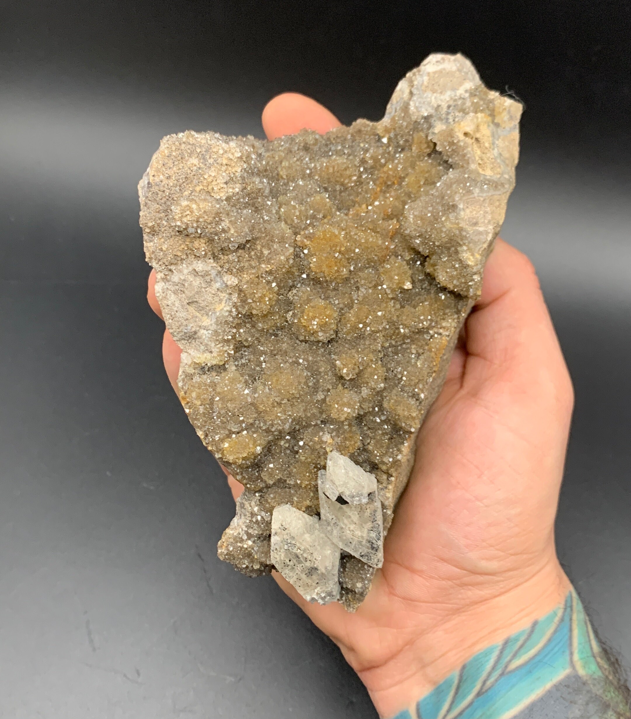 1 lb 6 oz Calcite on Druzy Herkimer Quartz Matrix Pizza Slice | Etsy