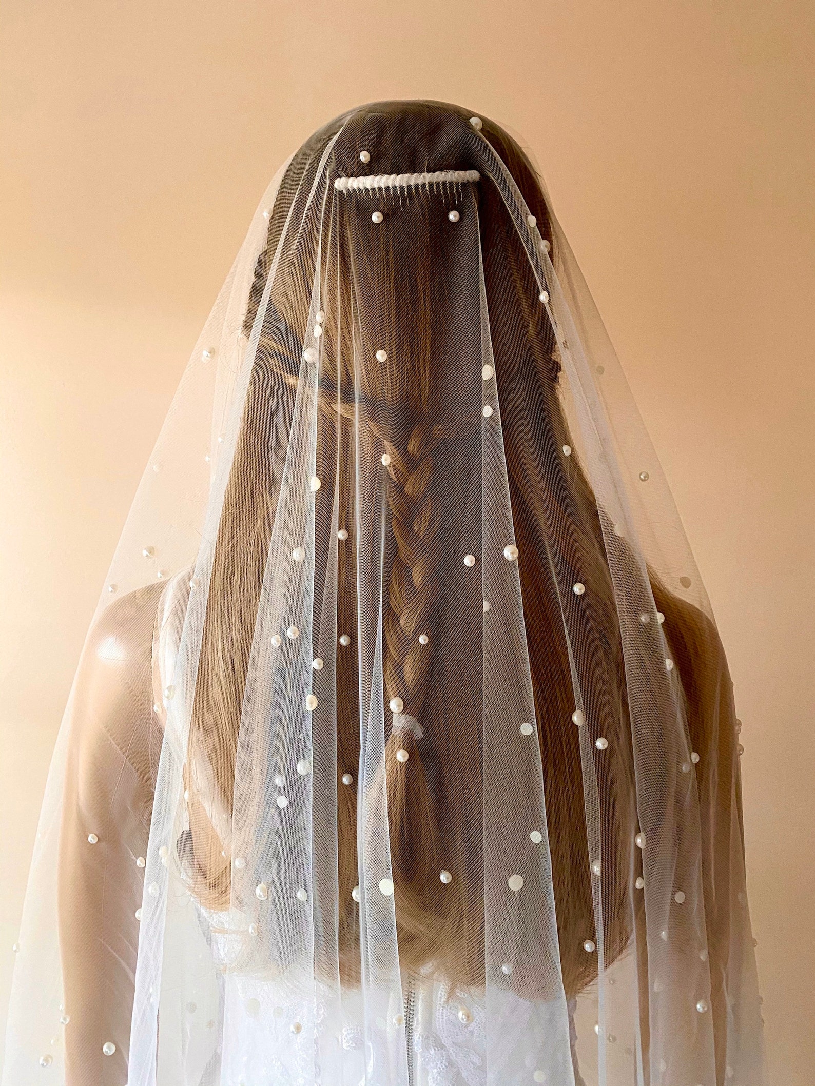 Daniella Veil With a Blusher extra Thin and Elegant Pearl - Etsy