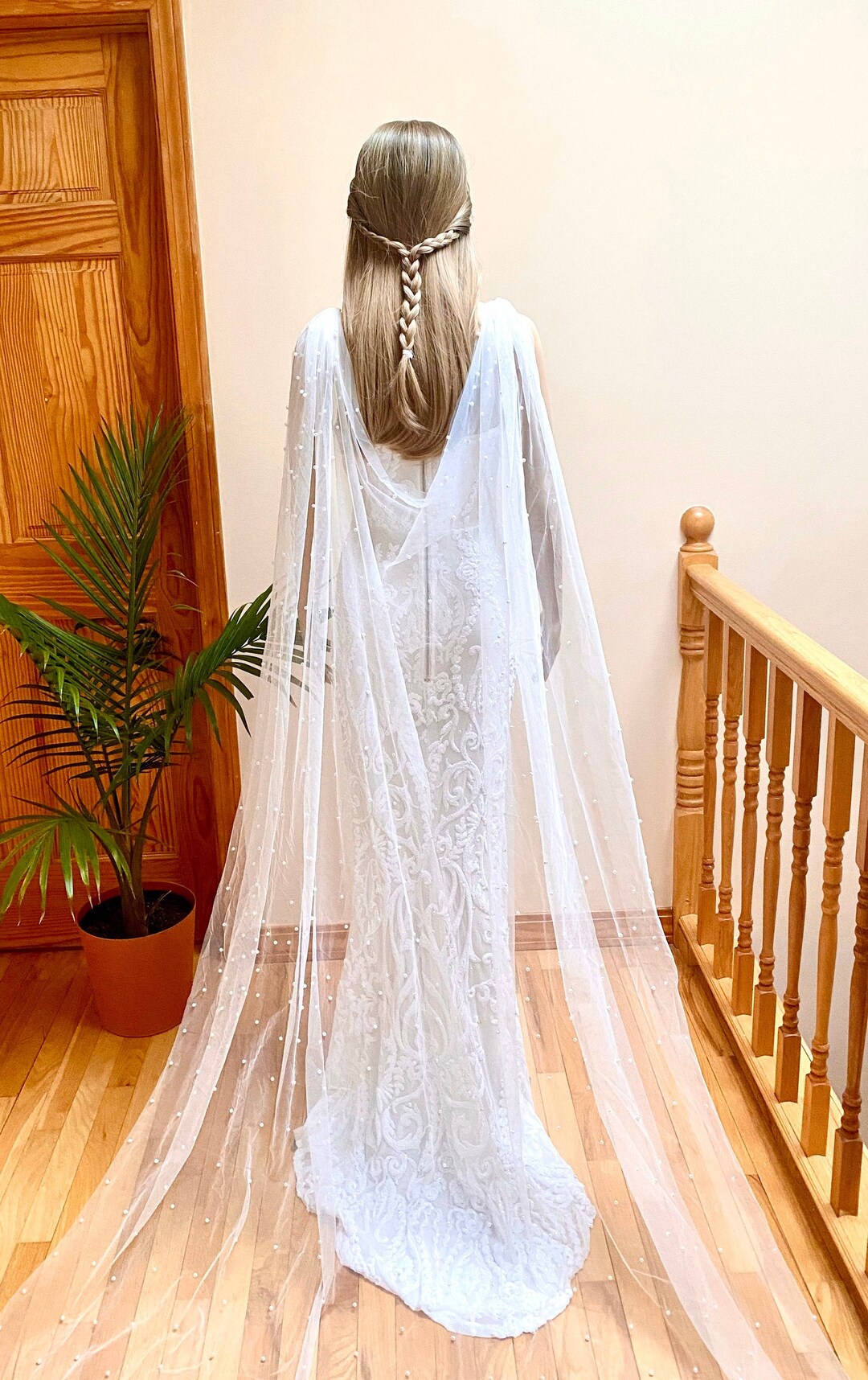 Pearl Cape Veil veil With Pearls, Cape Veil, Wedding Veil, Bridal ...
