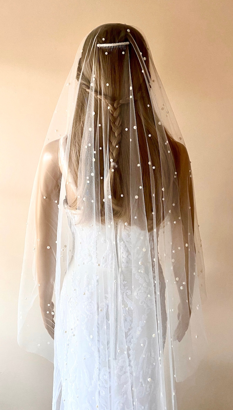 Daniella Veil With a Blusher extra Thin and Elegant Pearl - Etsy