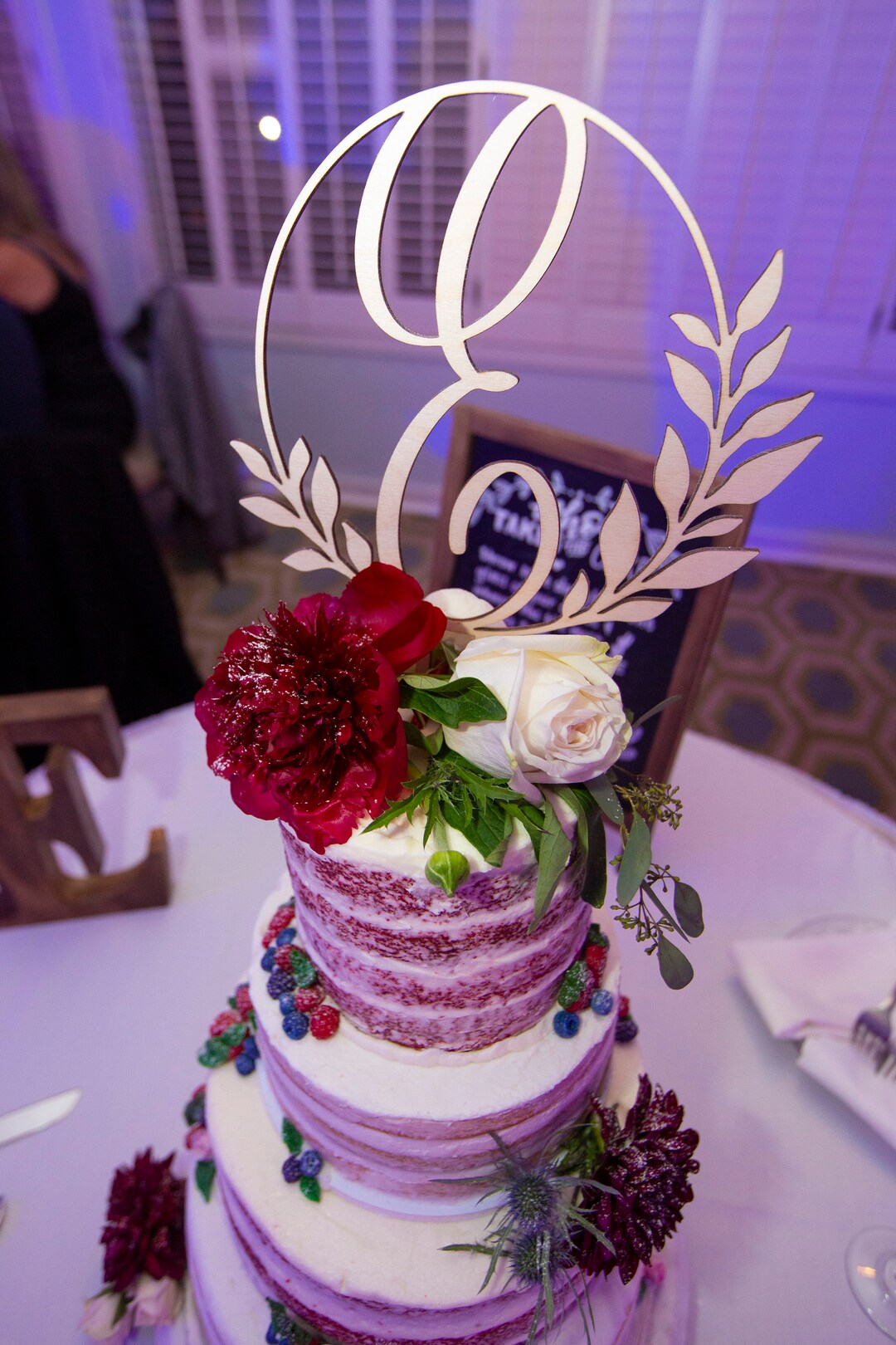 Wedding Cake Topper - Personalized Cake Topper - Monogram Topper ...