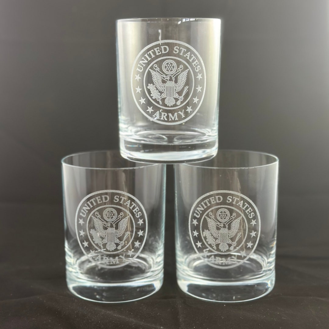 Rocks Glasses - Patriotic - Military Glasses - Set of 4 Double Rocks ...