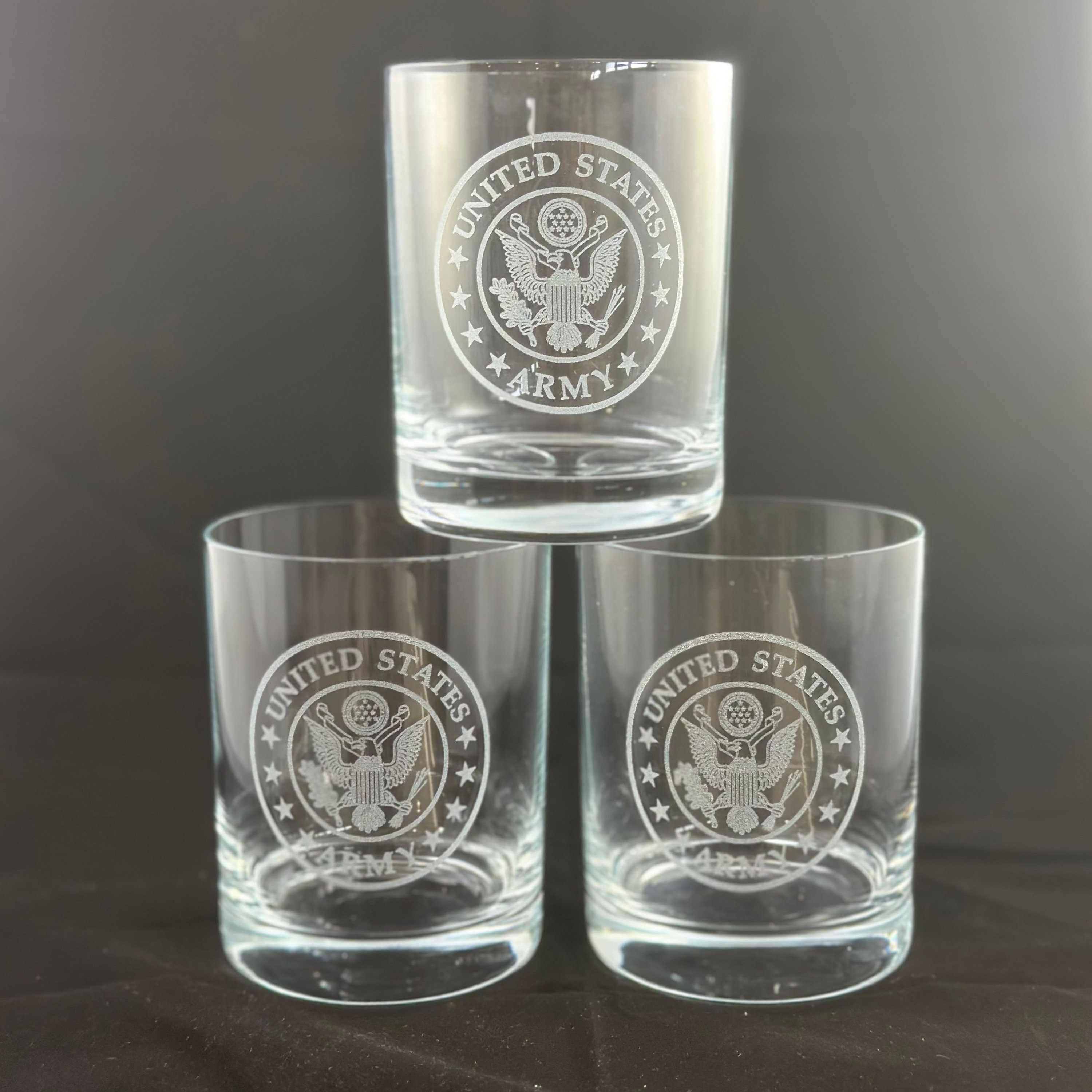 Rocks Glasses Patriotic Military Glasses Set of 4 Double - Etsy
