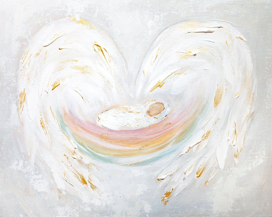 Heaven Sent Rainbow Baby Angel - Religious Paper Print in Multiple ...