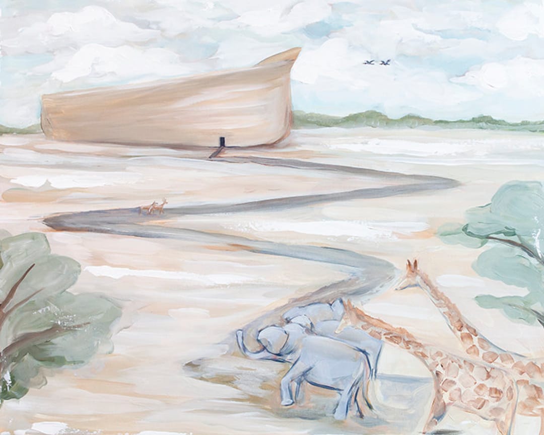 Noah's Ark - Nursery Paper Print in Multiple Sizes - Religious - Etsy