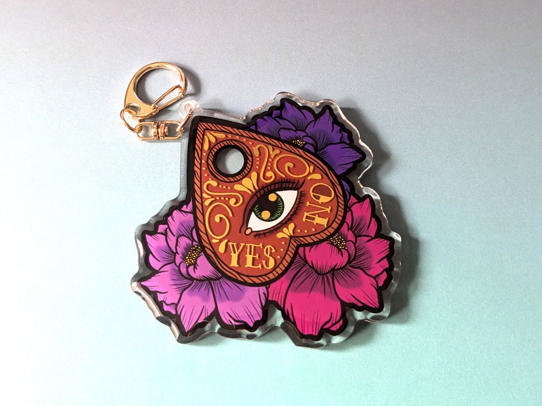 Planchette Acrylic Keychain With D-ring Fastening and Gold Foil ...