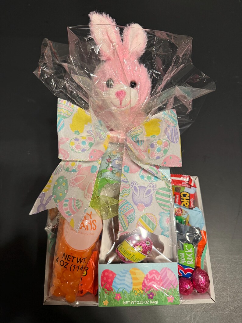 Personalized Easter Chocolate Gift Basket With Bunny Treats (gift Tag ...
