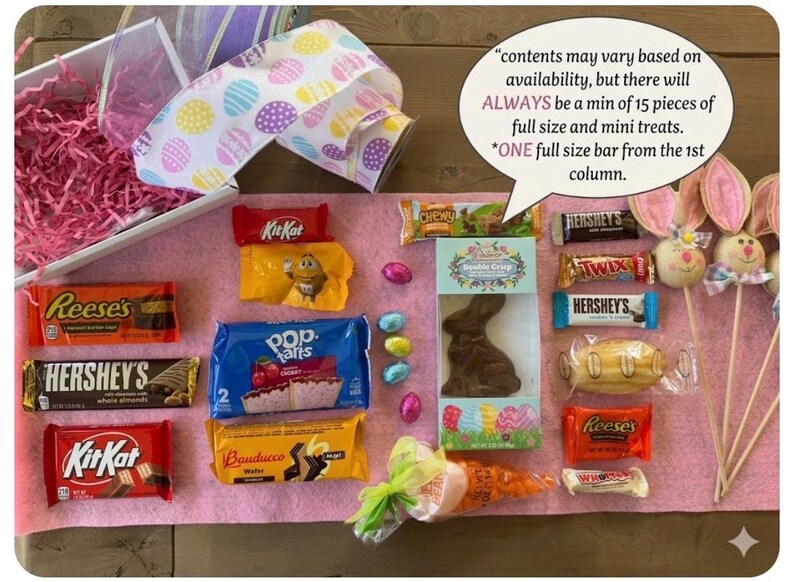 Personalized Easter Chocolate Gift Basket With Bunny Treats (gift Tag ...
